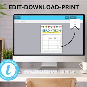 Editable Read-a-thon Flyer & Pledge Form Template | School Fundraiser ...