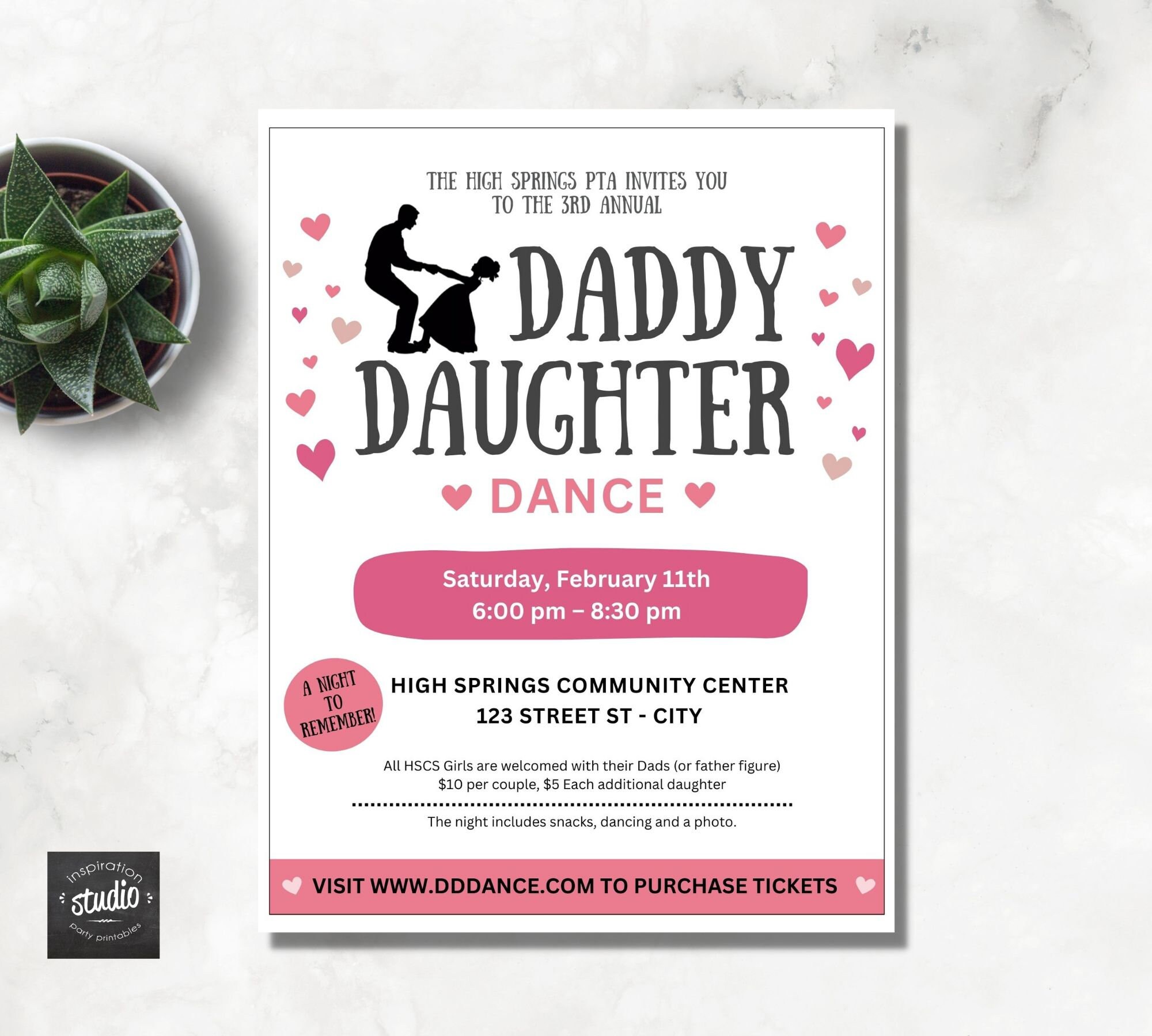 Father Daughter Dance Flyer Template