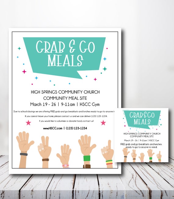 Grab and Go meals Flyer and social media graphic, Community Meal Site ...