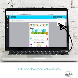 Spring Craft Fair Flyer Template | School, Church, PTA, PTO, Event ...