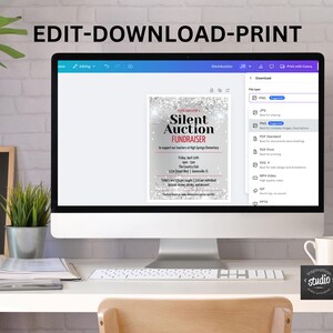 Editable Silent Auction Flyer Template for School Events and Community ...