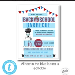 Back to School Barbecue Flyer Template | School BBQ Party Invite ...