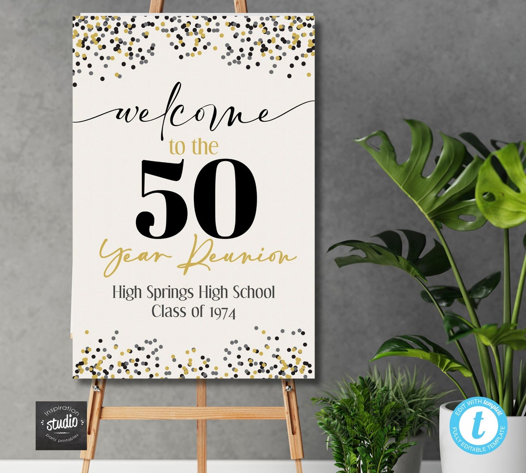 Customizable High School Reunion Welcome Poster Template | DIY ...