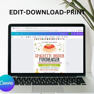 Spaghetti Dinner Fundraiser Flyer Template | Perfect for PTA, PTO ...