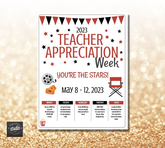 You're The Star Teacher Appreciation Week Flyer Template, Elementary ...