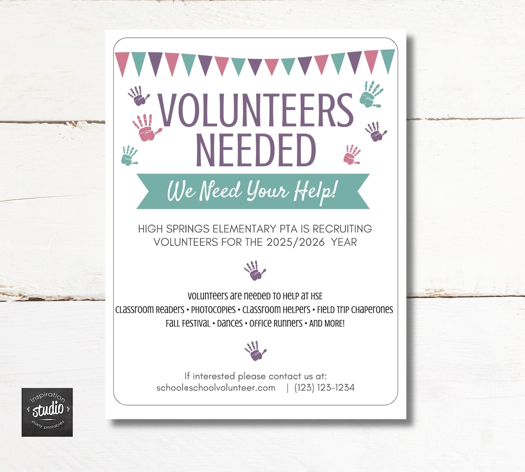 Volunteers Needed Flyer Template | Back to School | Charity Volunteer ...