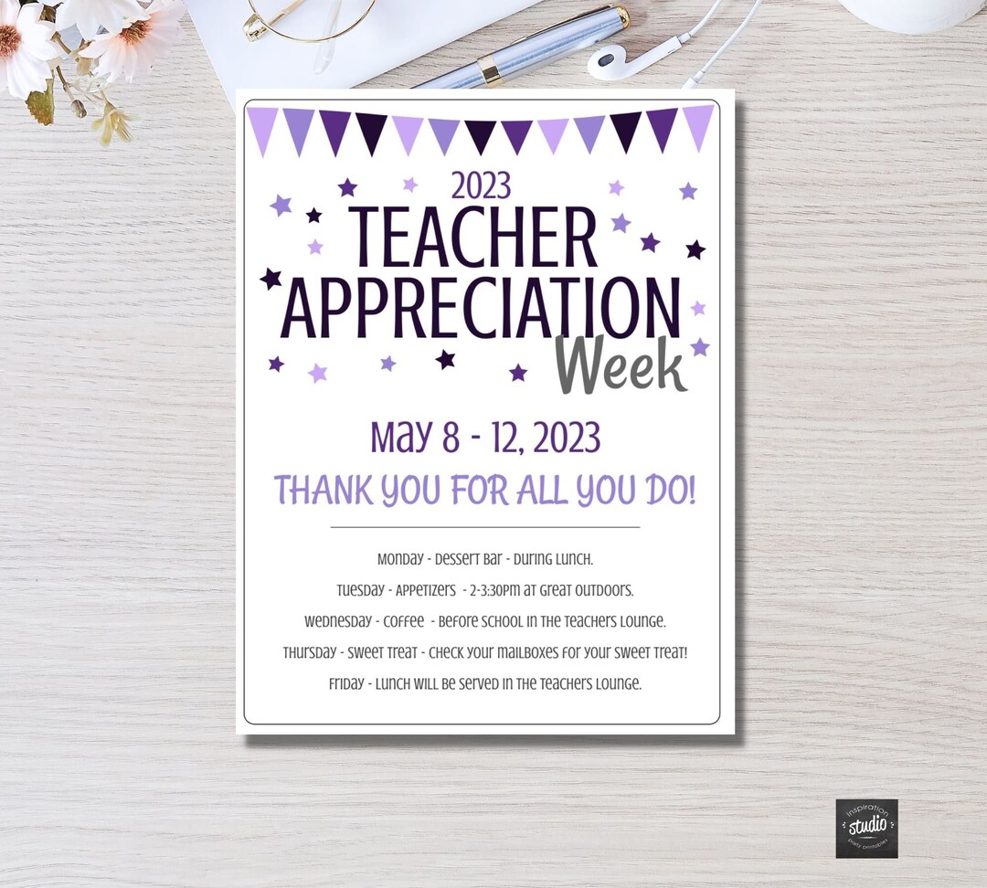 Teacher Appreciation Week Flyer Template Elementary Teacher ...