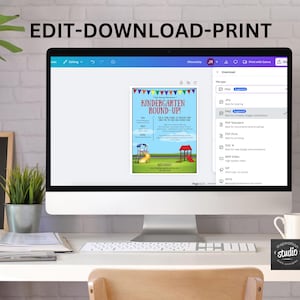 Kindergarten Round-up Event Flyer | Printable Template | School Flyer ...