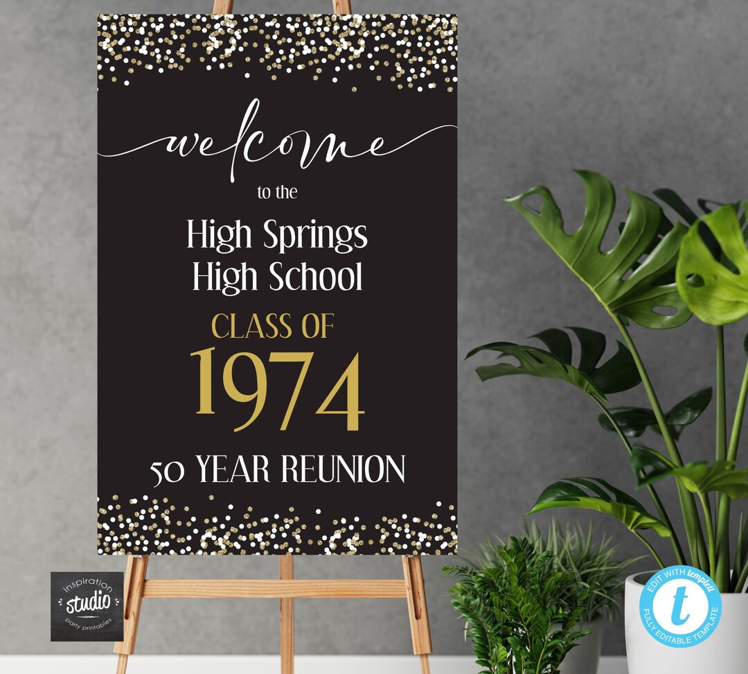 Personalized Reunion Sign Template for High School or College | DIY ...