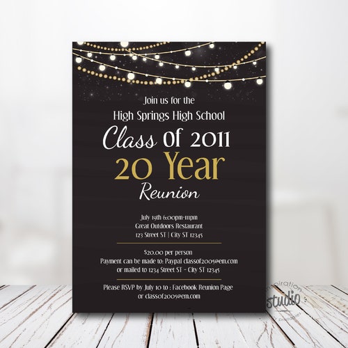 Editable Class Reunion Invitation Template Any Year College - Etsy