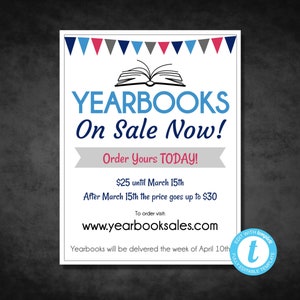 Yearbook Sale Flyer Template, School Template, Yearbooks on Sale Now ...
