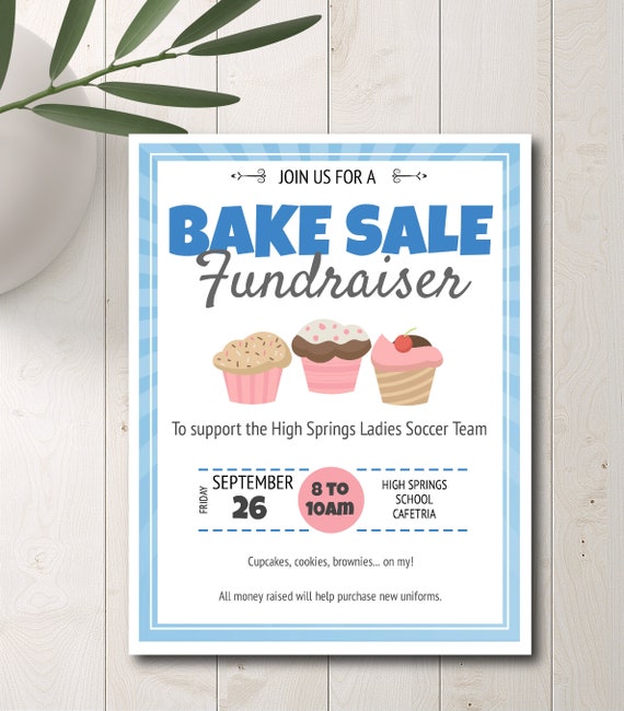 Bake Sale Flyer Bake Sale Promotion Flyer With Violet Cupcake Stock