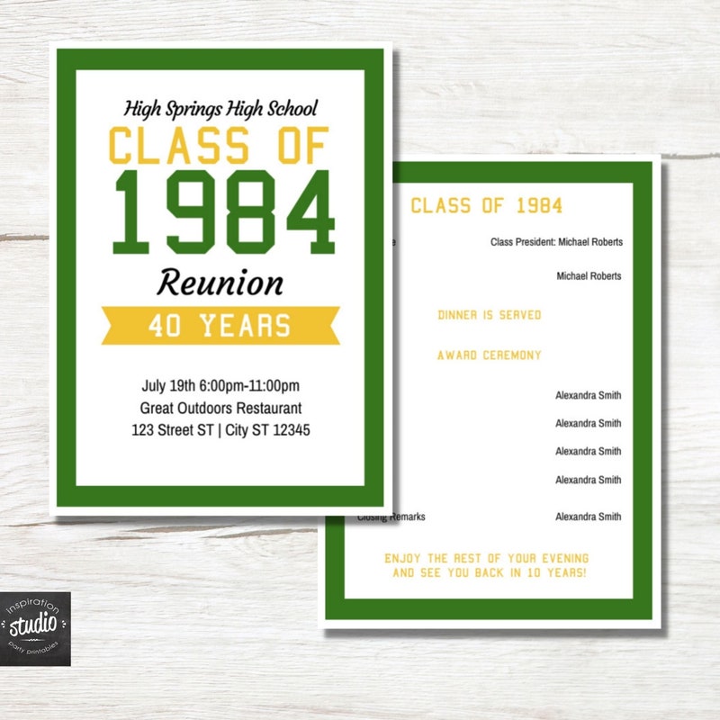 50th Class Reunion Program Template - Etsy