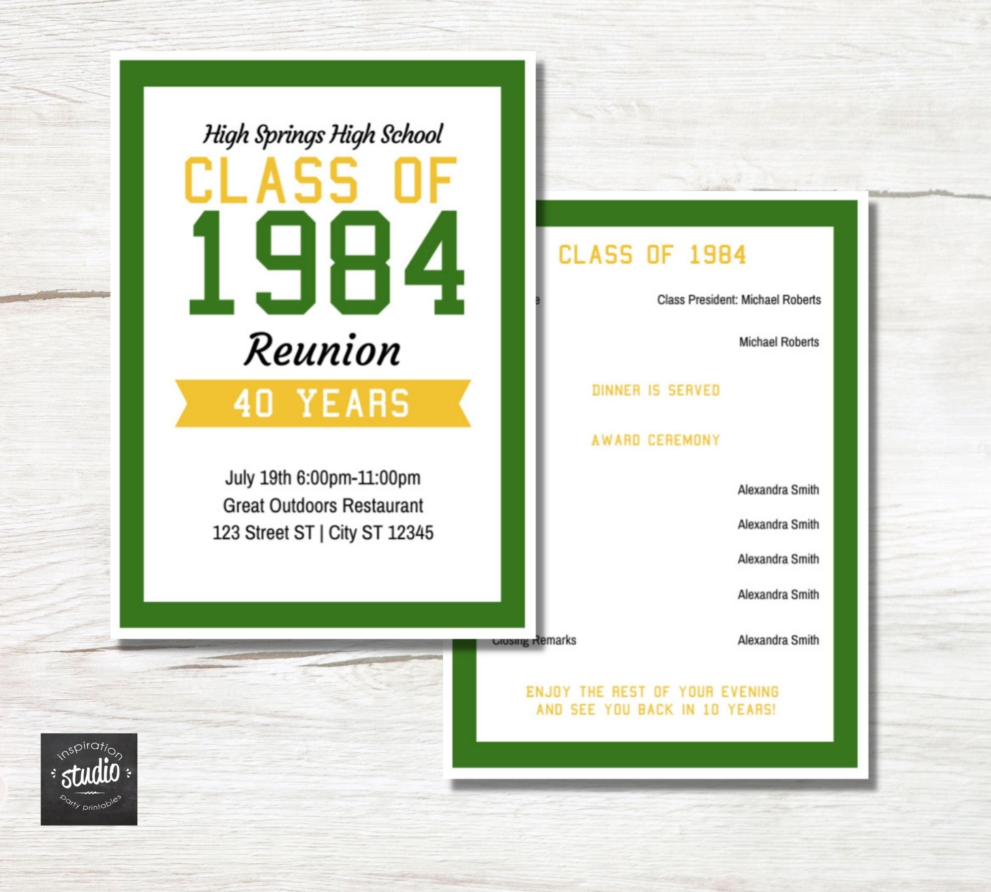 High School Reunion Program Template Elementary Reunion Info For