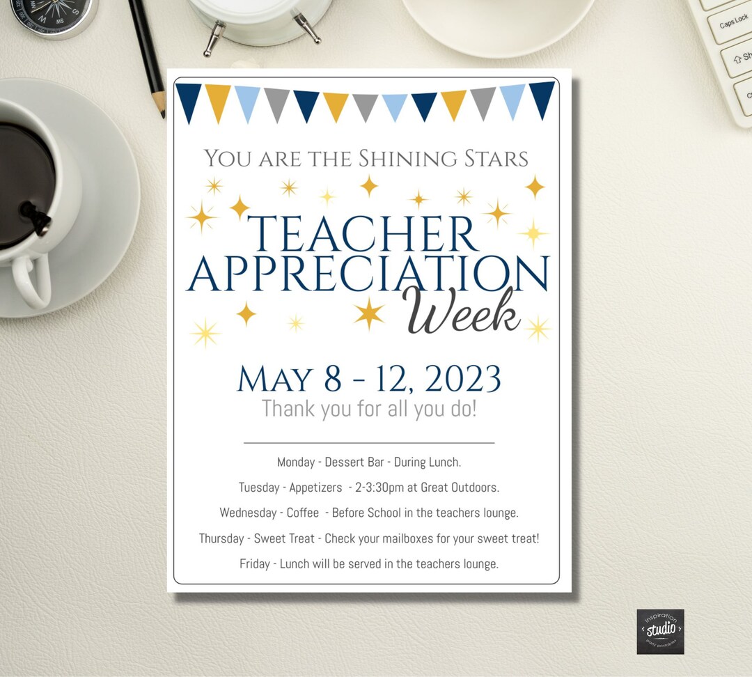 You Are the Shining Stars Teacher Appreciation Week Flyer Template ...