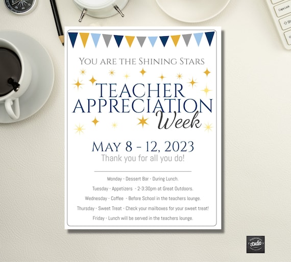 You are the Shining Stars Teacher Appreciation Week Flyer Template ...