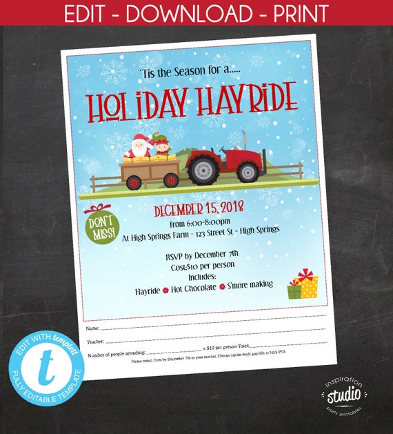 Hayride Flyer Template CHRISTMAS ON THE FARM Nature Hills Farm