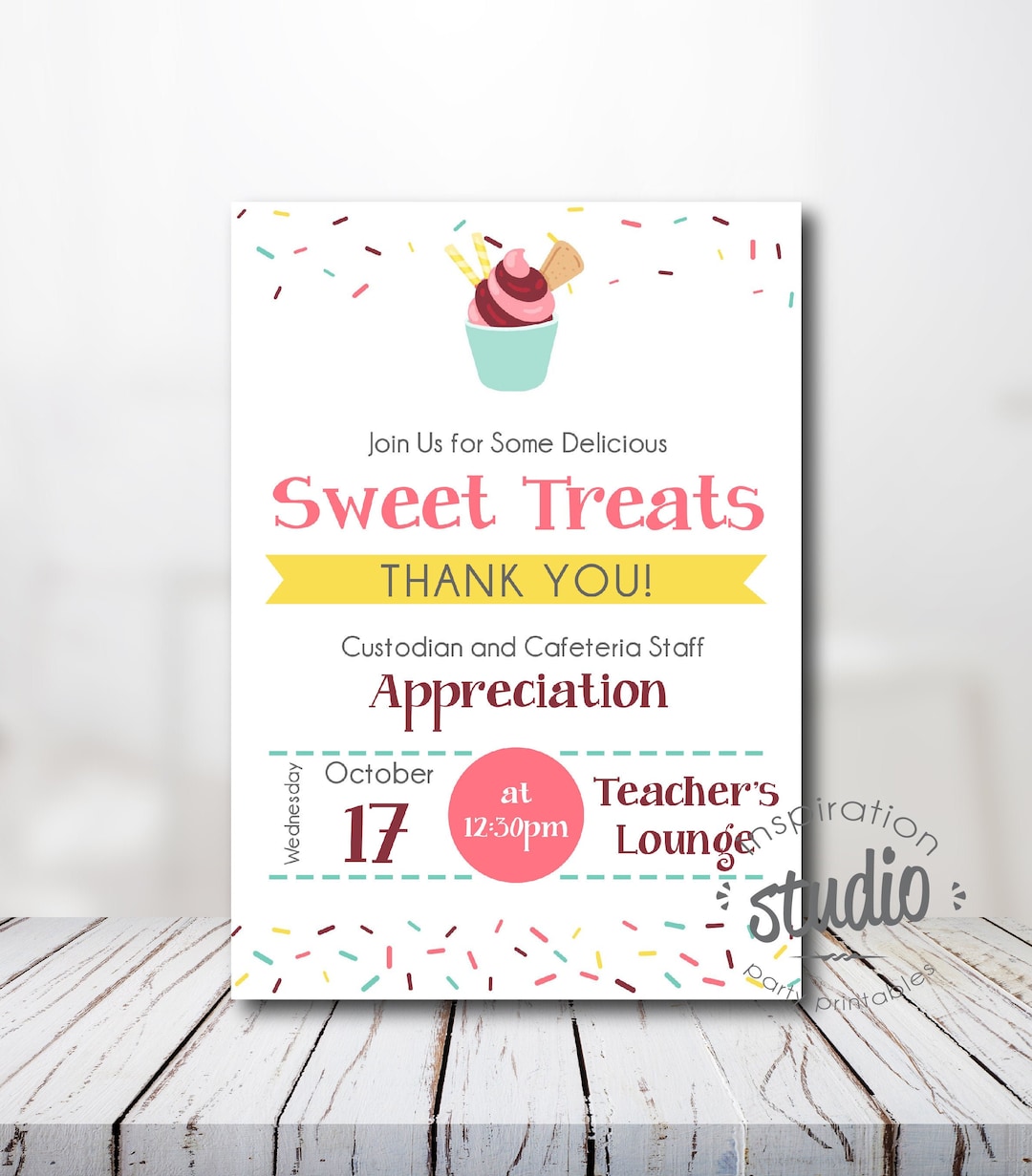 Sweet Treats School Event Dessert Bar Invite - Easy to Use Template for ...