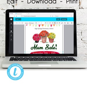 Fall Mum Sale Fundraiser Flyer Template | School Fundraiser Flyer | PTA ...