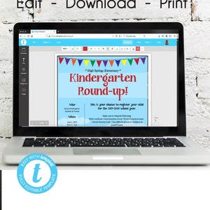 Kindergarten Round-up Event Flyer, Printable Template, School Flyer ...