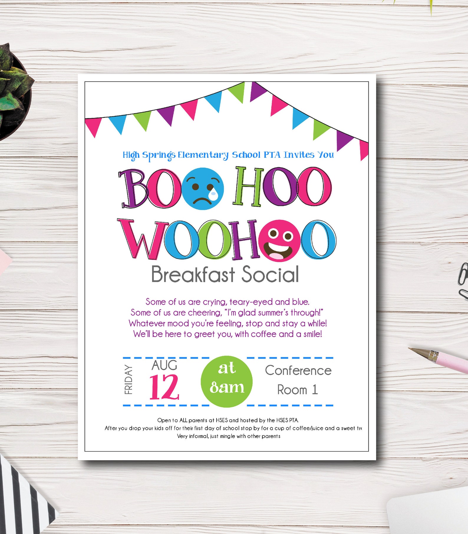 Boohoo Woohoo School Flyer Template First Day of School - Etsy