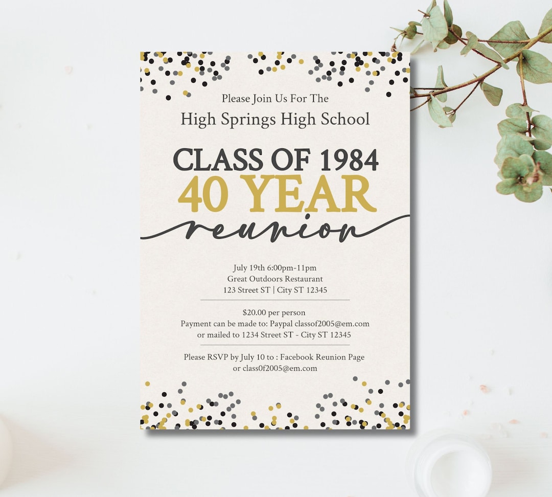 High School Reunion, College Reunion, Printable Invitation Template ...