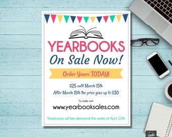Yearbook Sale Flyer Template School Template Yearbooks on - Etsy