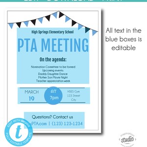Meeting Announcement Flyer, Easy to Use Template, Edit Yourself, Great ...