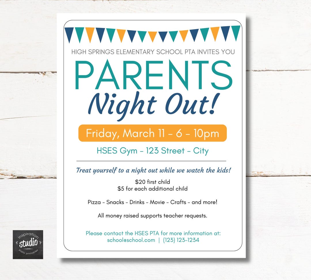 Parents Night Event Flyer Template | Babysitting Flyer Template ...