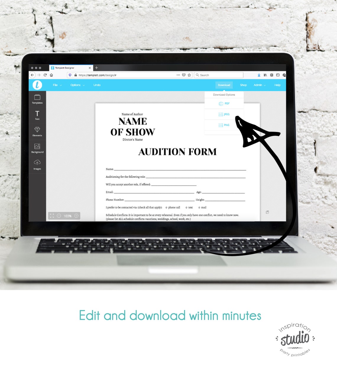 Audition Form Template Play Audition Director's Audition - Etsy