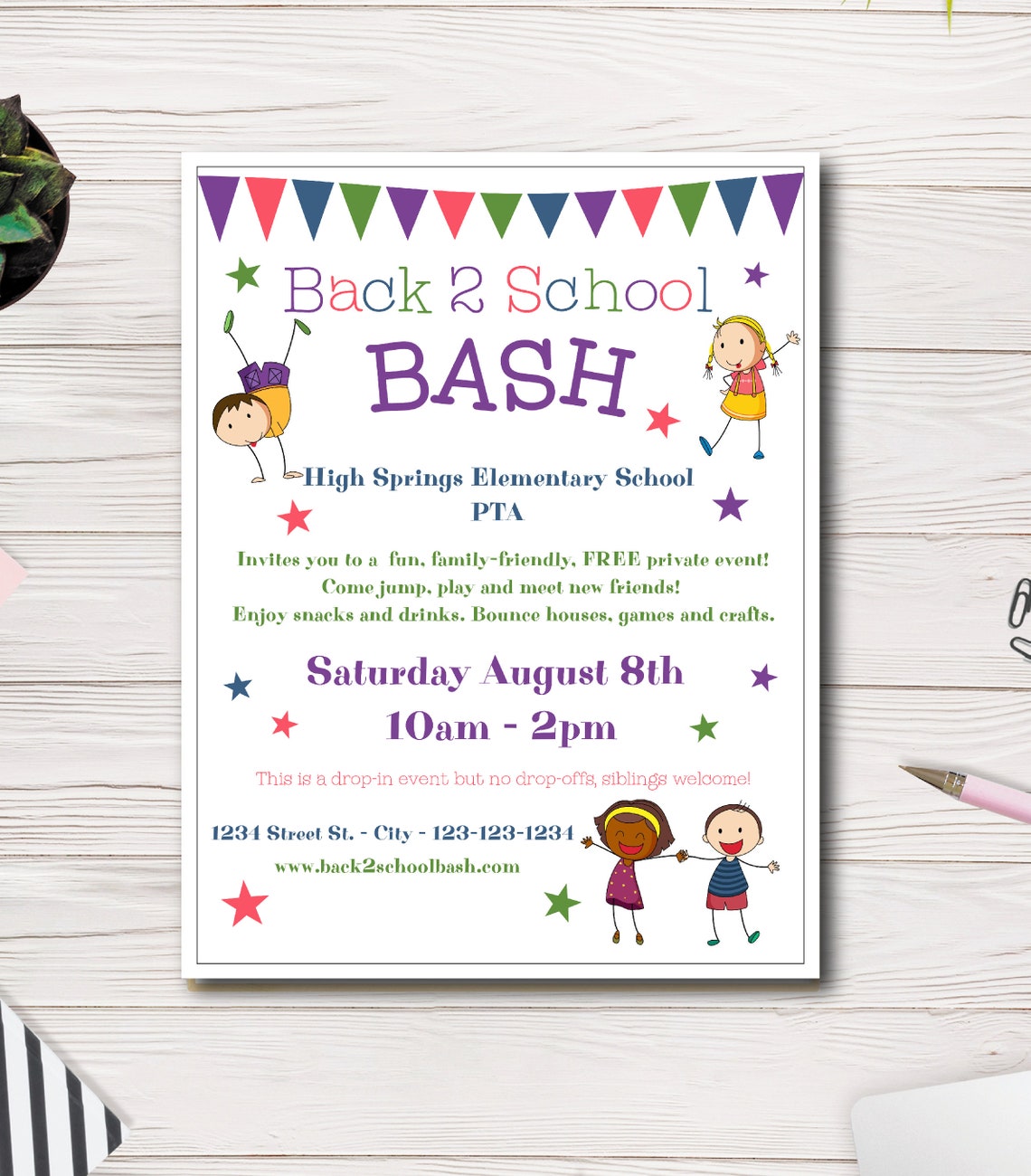 Back to School Bash Event Flyer Back to School Flyer - Etsy