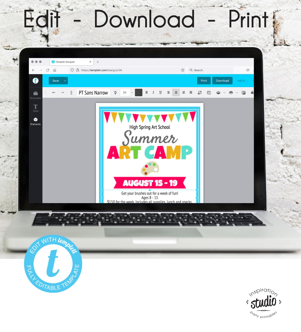 Art Camp Flyer Template Summer Art Camp Flyer Template - Etsy Canada