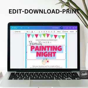 Family Painting Night Event Flyer Template | Art Night Fundraiser Flyer ...