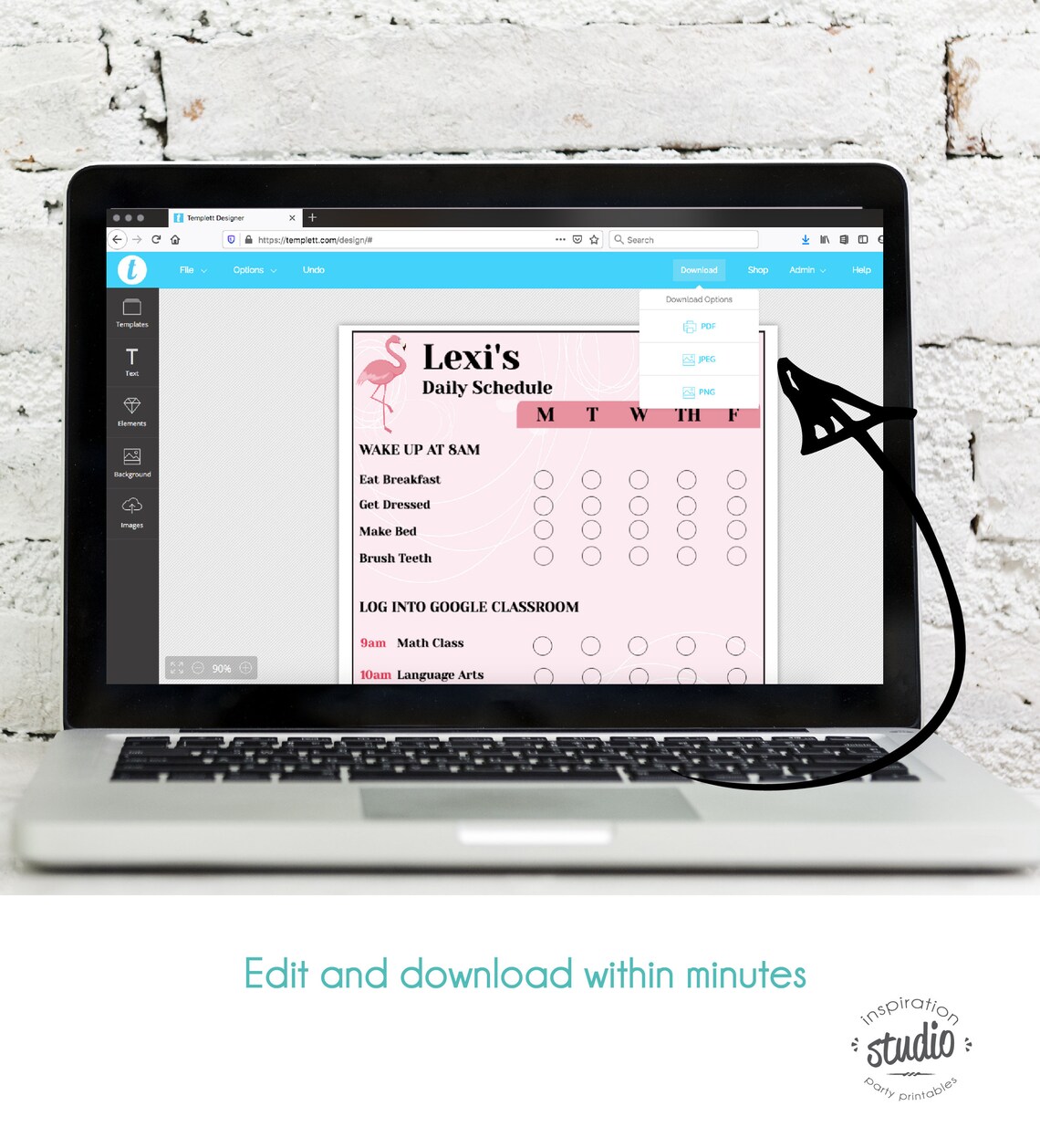 Kids Flamingo Daily School Schedule Template Distant Learning | Etsy