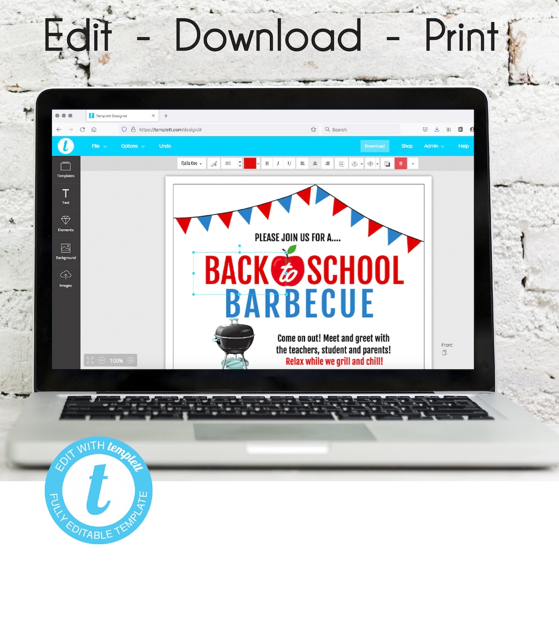 Back to School Barbecue Flyer Template School BBQ Party - Etsy