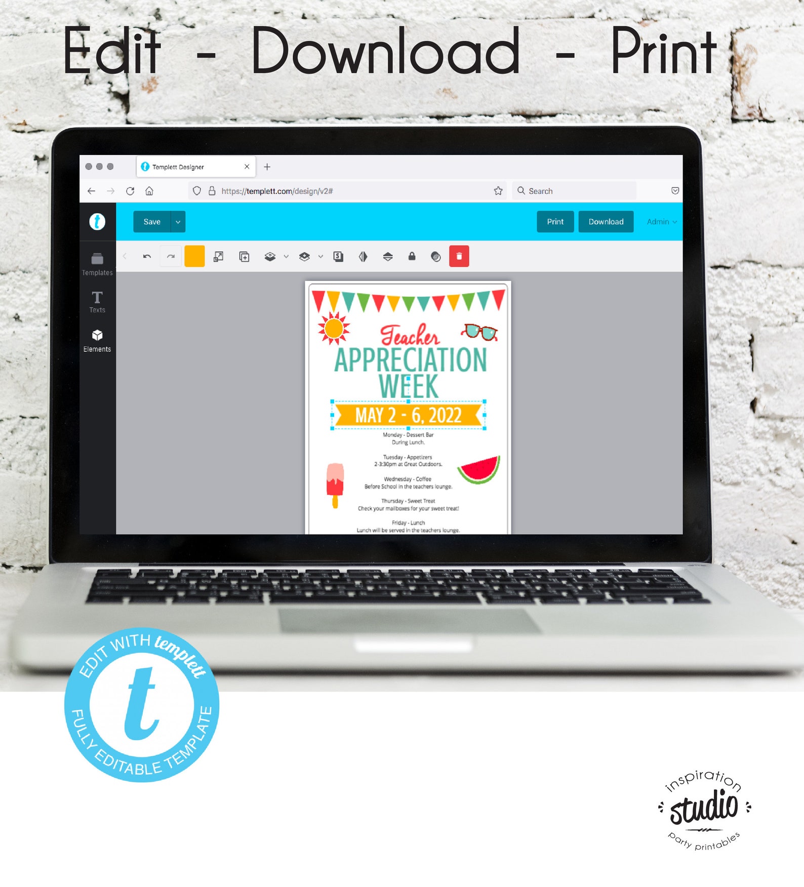Teacher Appreciation Week Poster and Flyer Template - Easy to Use for ...