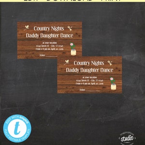 Country Nights - Father Daughter Dance Flyer, Tickets, Poster Template ...