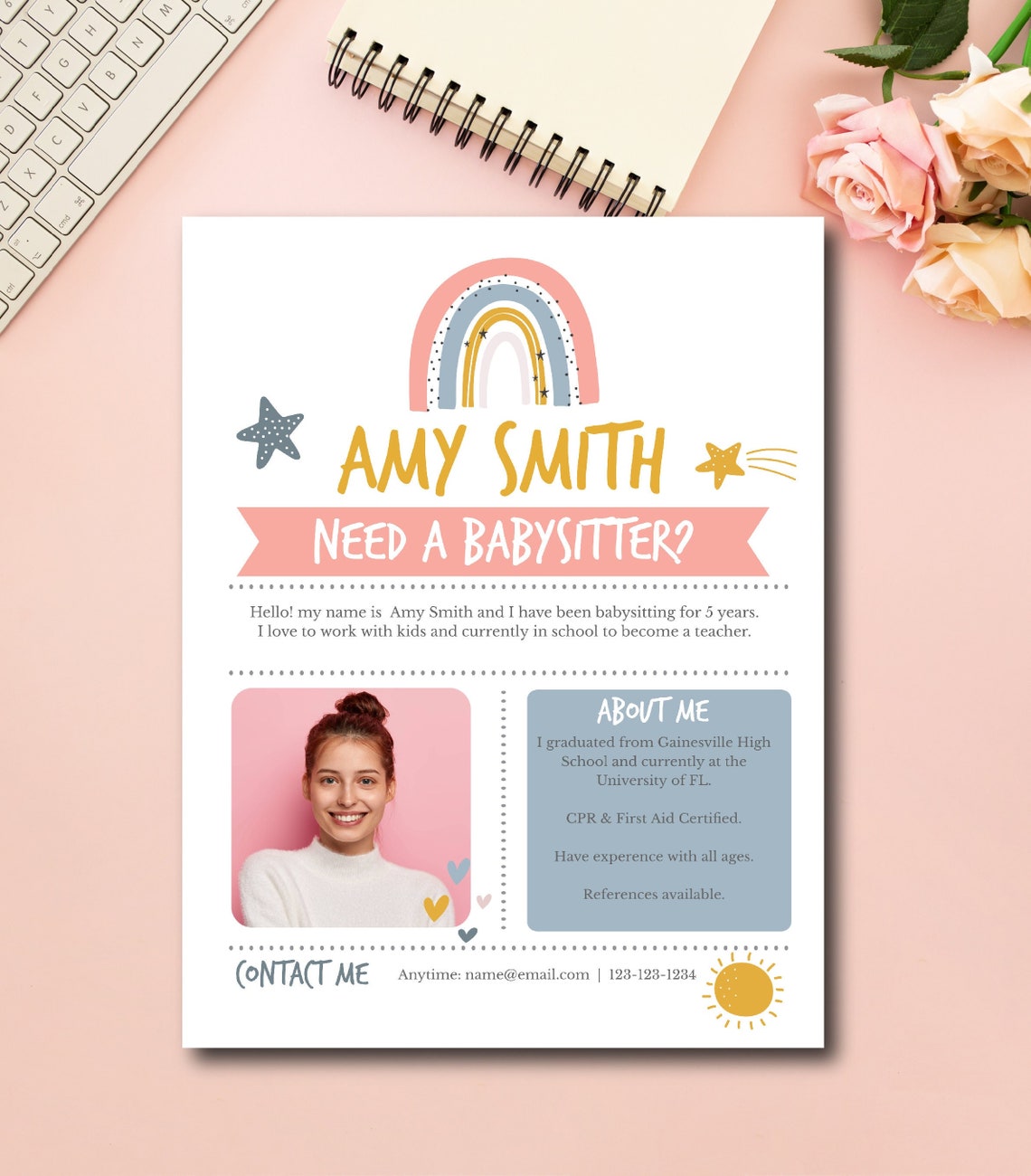 Editable Babysitter Flyer Template Babysitter Services - Etsy