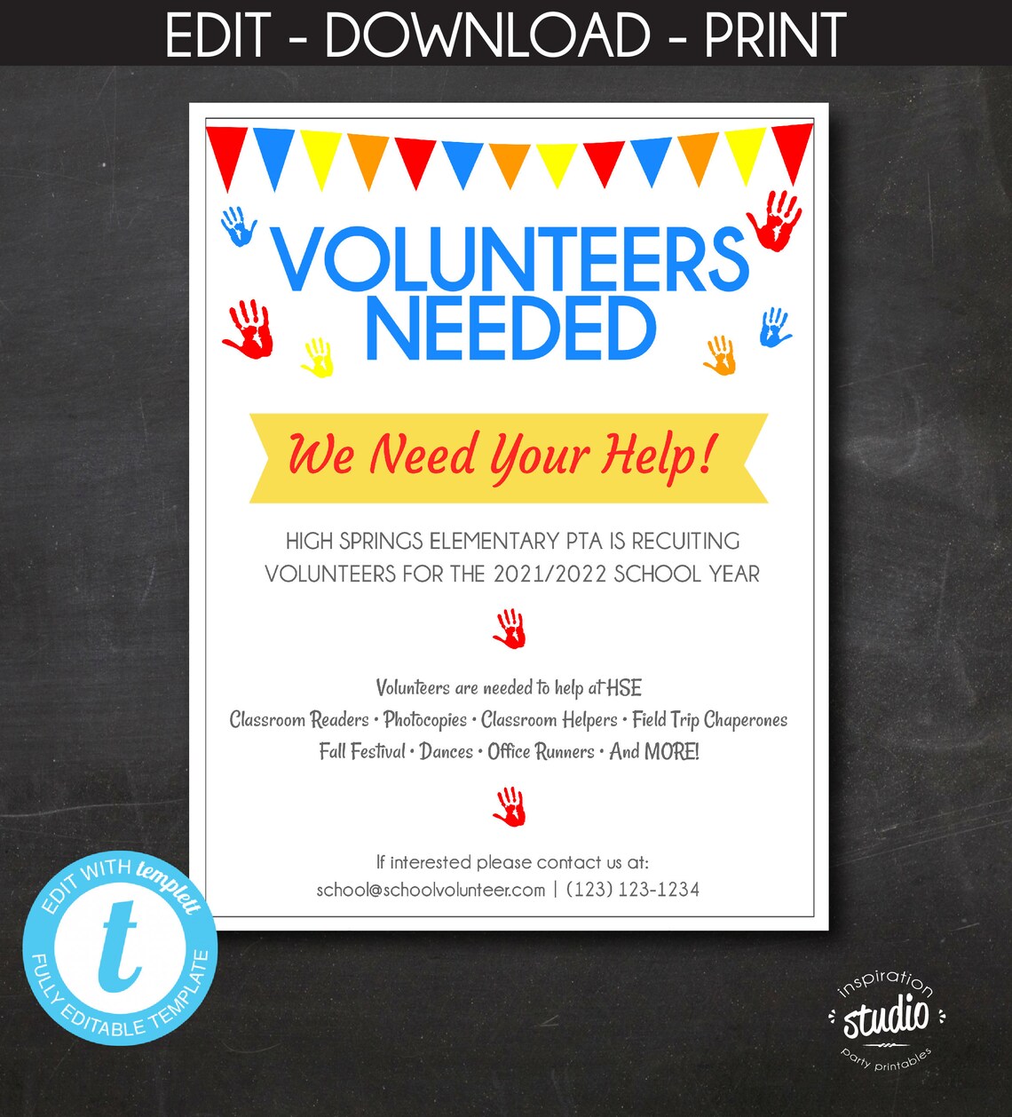 Volunteers Needed Flyer Template Back to School Flyer | Etsy