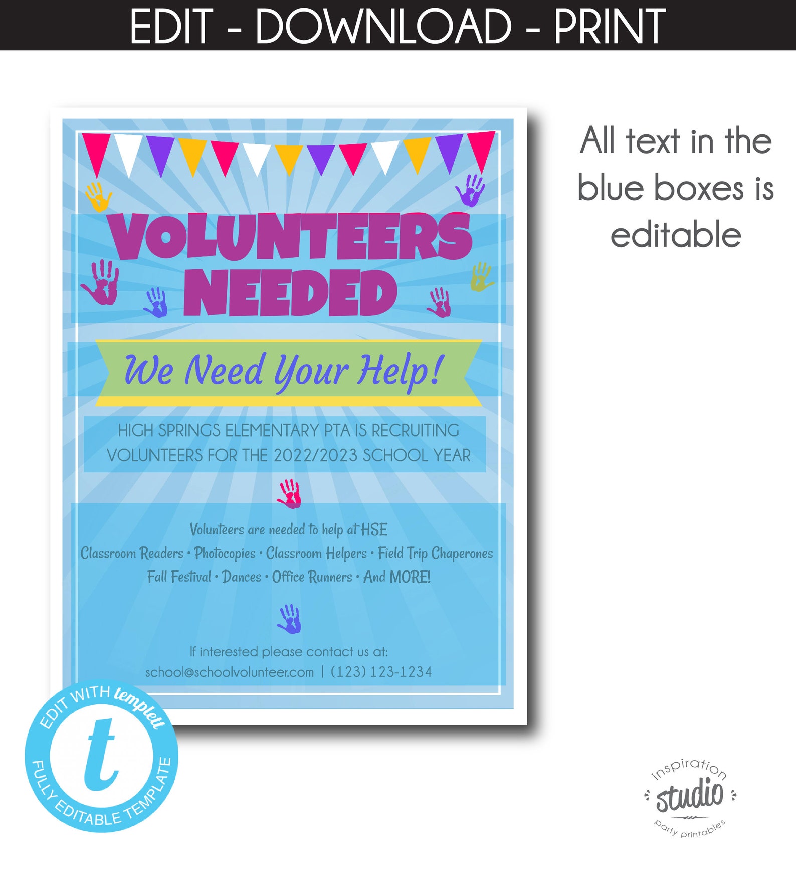 Volunteers Needed Flyer Template Back to School Flyer - Etsy