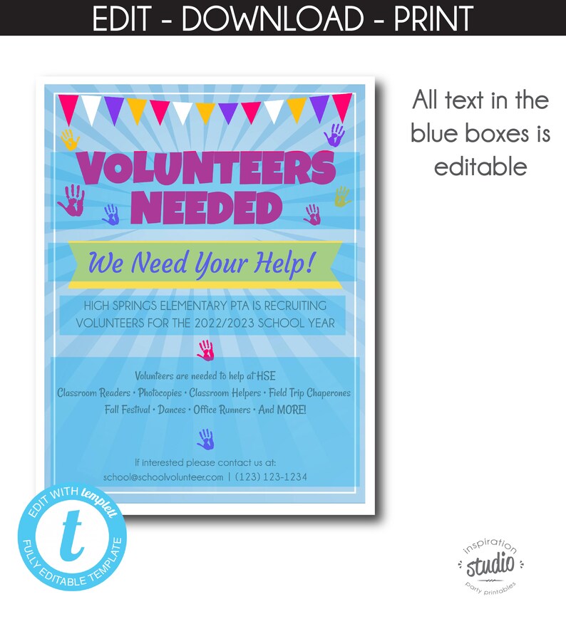 Volunteers Needed Flyer Template Back to School Flyer - Etsy