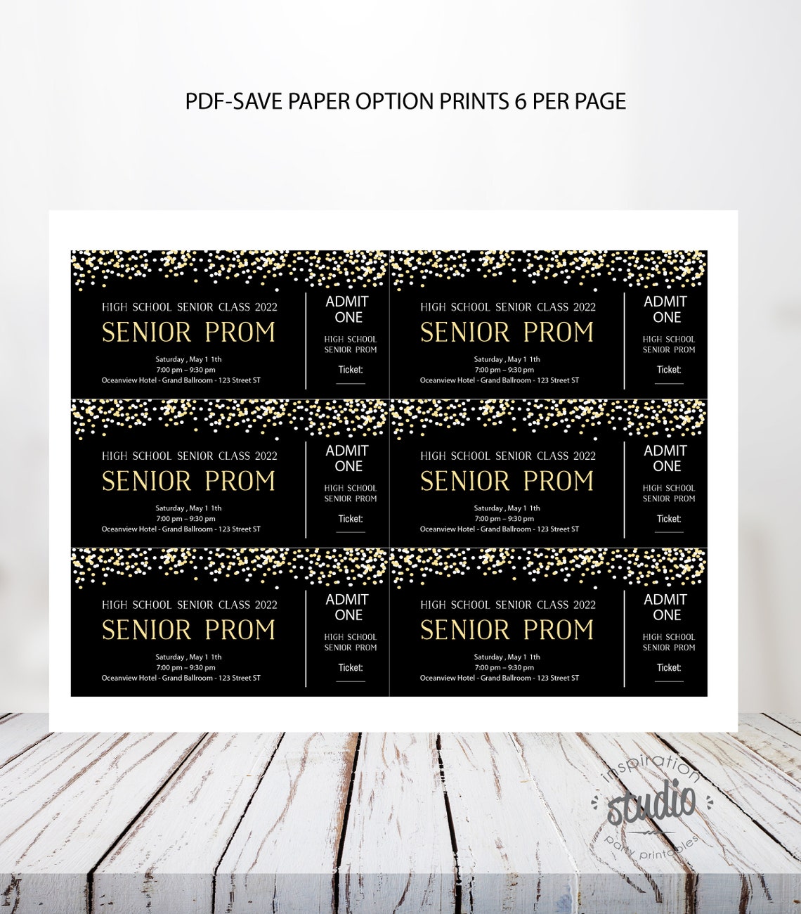 Senior Prom Tickets Junior Prom Tickets Event Tickets - Etsy