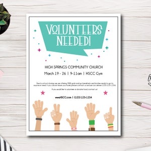 Volunteers Needed Flyer Template, School Event Flyer Template ...