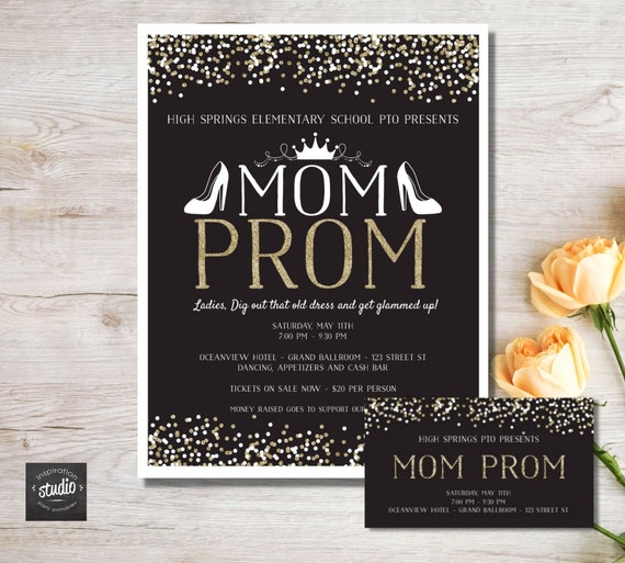 Mom Prom Flyer and Ticket Template Package, Printable, Community ...
