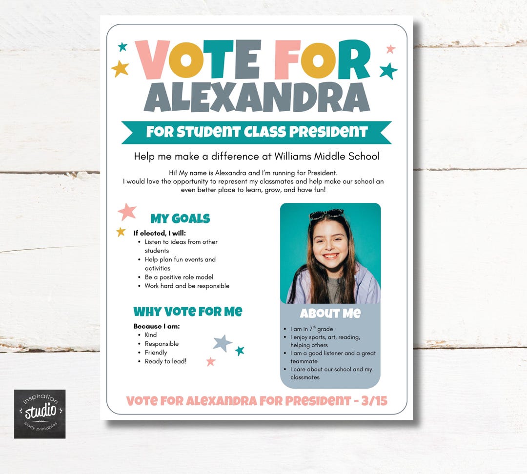 Student Election Flyer Template | Vote for Me School Campaign Flyer ...