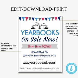 Yearbook Sale Flyer Template, School Template, Yearbooks on Sale Now ...