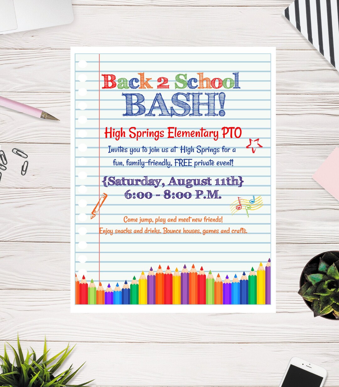 Back to School Bash Event Flyer | Back to School Flyer Template | PTA ...