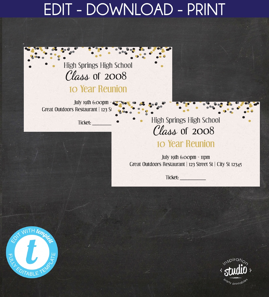 High School Reunion College Reunion Letter Size Invitation - Etsy