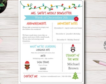 Christmas Newsletter Template/ Editable Newsletter Template/ - Etsy