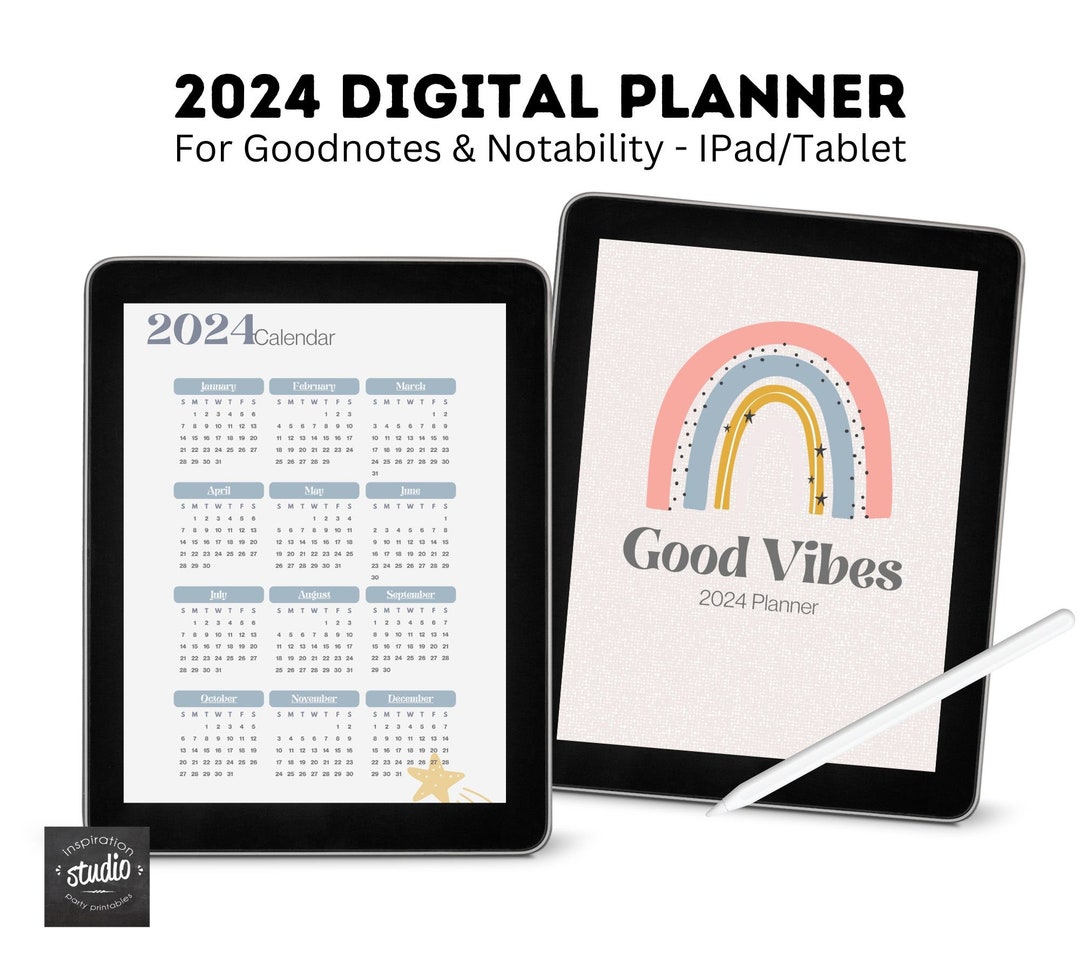 Simple 2024 Digital Planner, Dated 2024 Planner for Goodnotes or ...